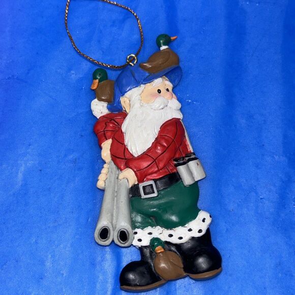 Holiday | Vintage Hunting Santa Claus Christmas Ornament Shotgun Ducks ...